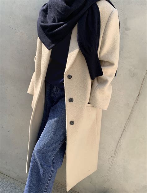 45번가 One 쓰리버튼윈터코트라이트베이지