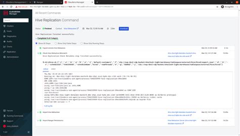 monitor a replication policy details on a datalake cloudera
