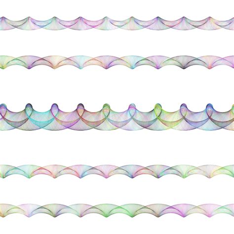 Color Fractal Page Divider Line Set Curve Effect Dividing Vector Curve