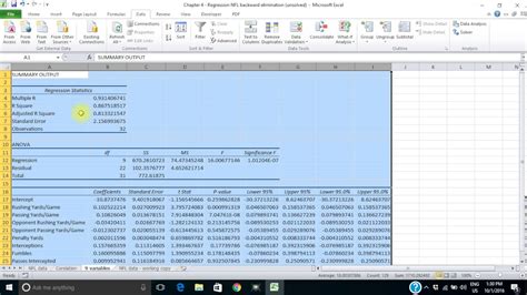 Multiple Regression Backward Elimination Youtube