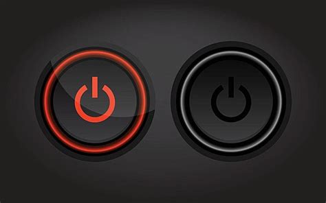 Flat Toggle Switch Vector With Shutdown Sign Push Interface Shutdown
