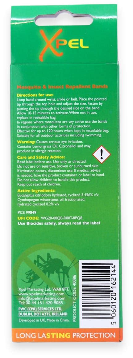 Xpel Mosquito And Insect Repellent Bands 2 Pack Medino