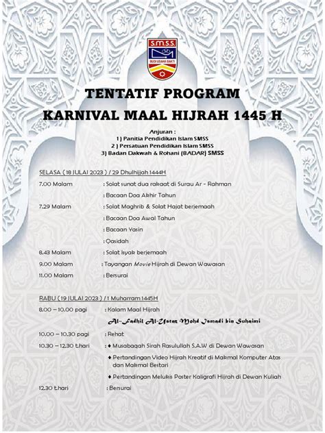 Tentatif Karnival Maal Hijrah Pdf