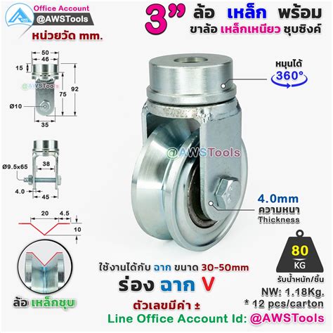 ขาล้อหมุน 3 นิ้ว 360 องศา ราคา ต่อ 1 ชิ้น สำหรับ ประตู้รั้ว เช่น บาน