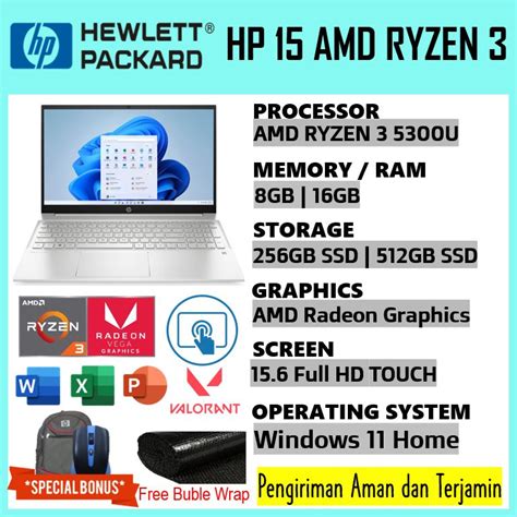 Jual Laptop Gaming Hp Amd Ryzen U Gb Gb Ssd Inch Full Hd Touchscreen Silver
