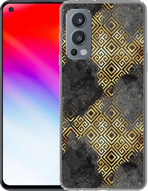 OnePlus Nord G Hoesje Goud Marmer Verf Patronen Siliconen Telefoonhoesje Bol