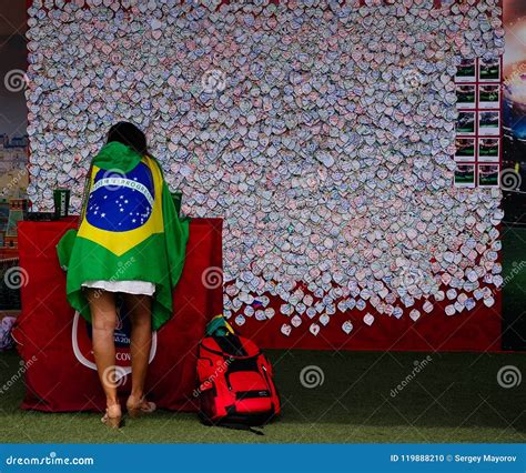Brazilian Football Fans In The Fifa Fan Fest At Sparrow Hills Aka