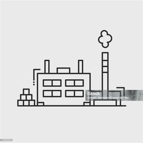 工廠圖示工業建築與白色背景隔離海報標籤宣傳冊的設計項目向量圖向量圖形及更多一組物體圖片 一組物體 剪裁圖 化學品 Istock