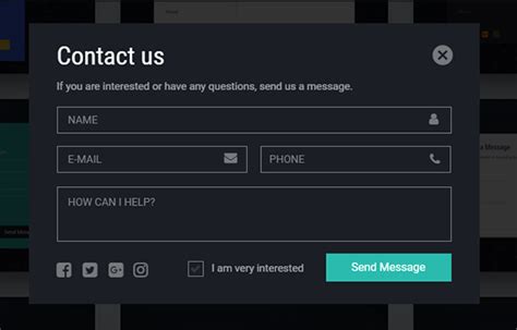 Contact Us Popup Form On Behance