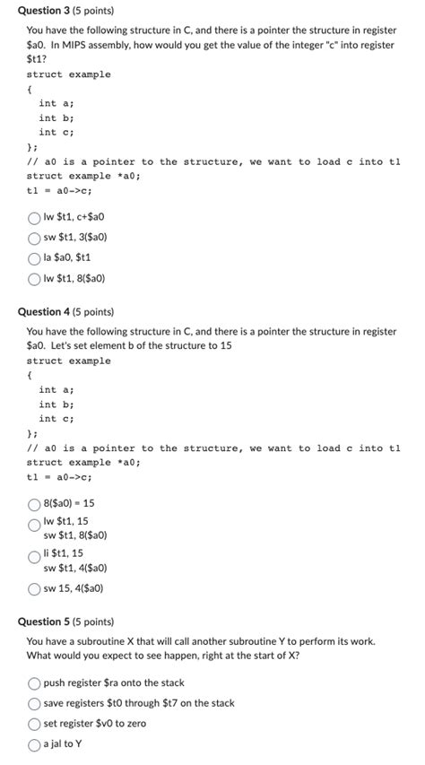 Solved You Have The Following Structure In C And There Is A Chegg Com