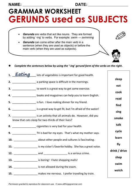 Infinitive Worksheets
