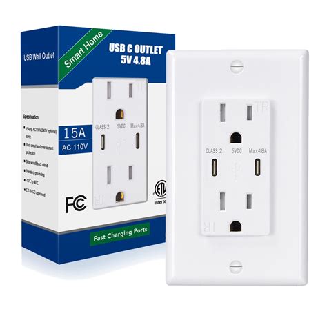 臺灣110v美標雙usb Type C插座 5v 48a牆壁插座 Type C快充插座 蝦皮購物