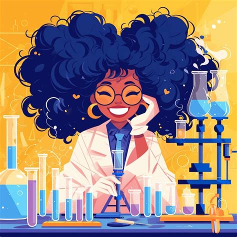 Premium Vector African Girl In Her 20s Doing Science Experiments