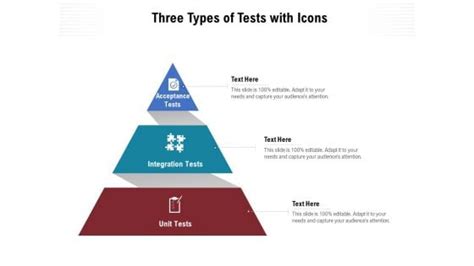 three types of tests with icons ppt powerpoint presentation file example pdf