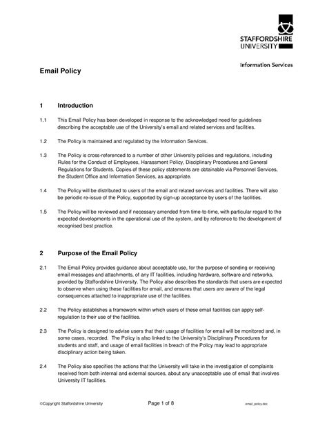 Email Policy Template