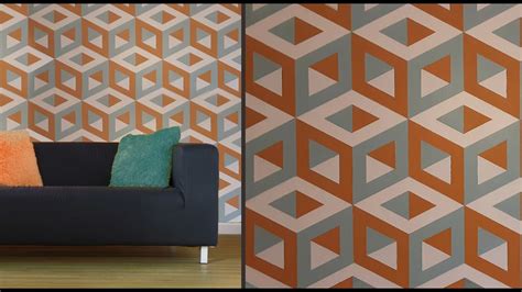 3d Gepmetric Wall Designs صبغ ثلاثي الابعاد جميل جدا Youtube