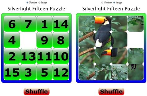 silverlight integrated into asp ajax control fifteen puzzle game