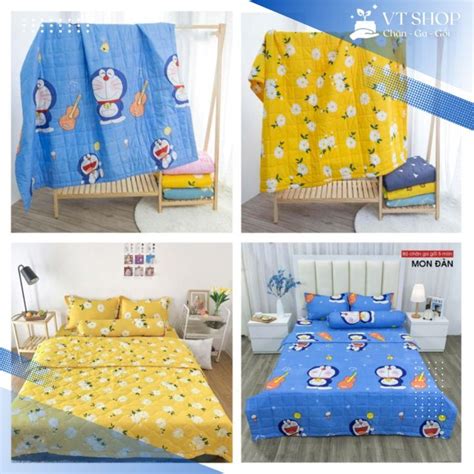 Set 5 Món Chăn Hè Ga Gối Chất Liệu Poly Cotton Siêu Bền đẹp Họa Tiết