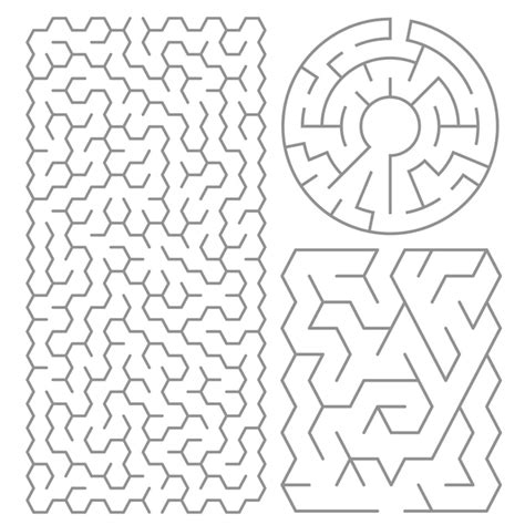 미로 세트의 그림 프리미엄 벡터