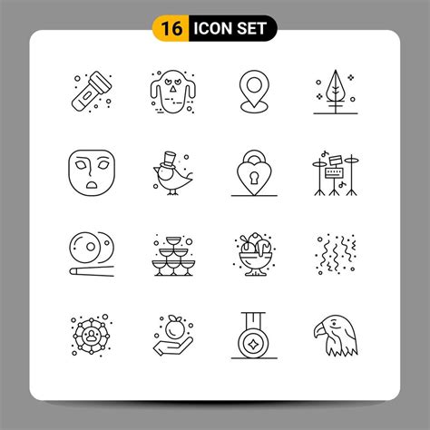 Editable Vector Line Pack Of Simple Outlines Of Face Angry Location