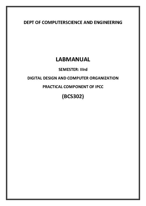 Iii Sem Dcol Lab Manual Dept Of Computerscience And Engineering Labmanual Semester
