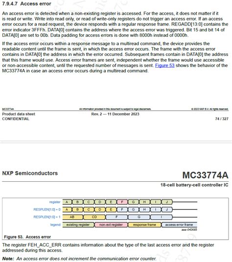 how to clear the access error frame in mc33774 nxp community