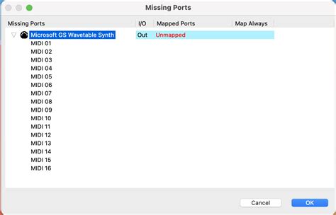 Missing Ports Microsoft Gs Wavetable Synth On Mac Cubase