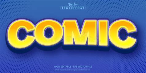 Comic Text Effect Editable Cartoon Text Style Stock Vector