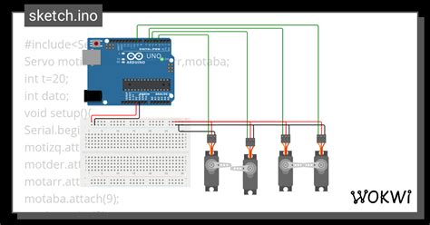puente de servos wokwi esp32 stm32 arduino simulator