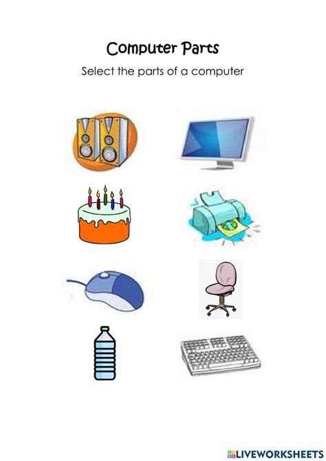 computer parts liveworksheets 1021658