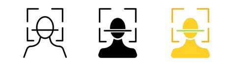 Premium Vector Face Id Line Icon Recognition Checkmark Recognize Biometrics Dna Eyes Iris