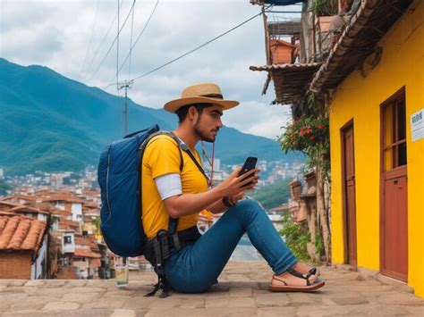 Premium Photo Digital Nomad Cell Phone Colombia Latam