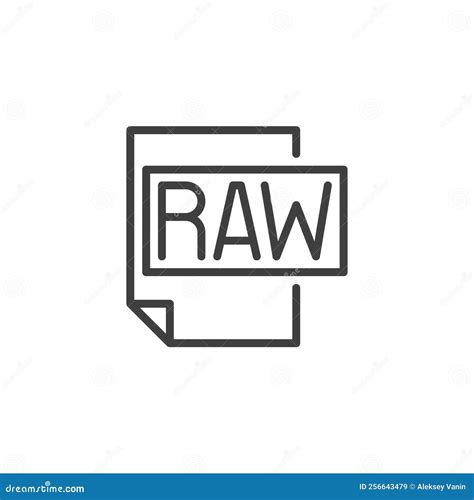 Raw File Line Icon Stock Vector Illustration Of Sign 256643479