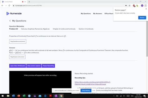 Solvedproperties Of Continuity Prove That If F Is Continuous On An