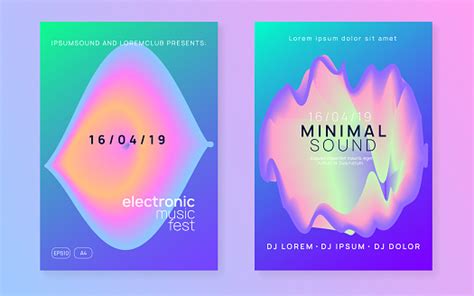 클럽 이벤트 세트 컨셉을 위한 다이나믹 패턴 커버를 위한 인디 효과 현대 디스코 페스트 일렉트로와 디스코텍 벡터 핑크 앤 블루 클럽 이벤트 Dj에 대한 스톡 벡터 아트 및