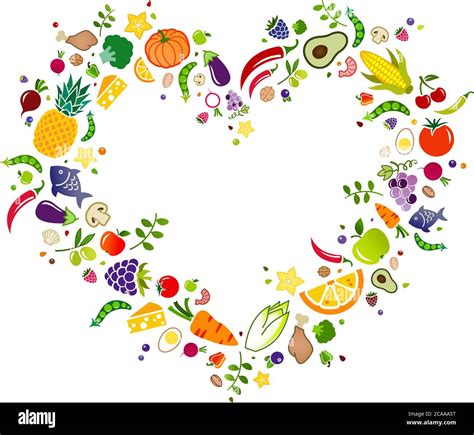Healthy Colorful Food Vector Illustration Concept With Icons Of