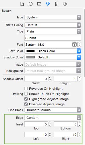 Uiview How To Achieve Uibutton Uilabel Padding In Iphone App