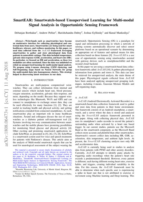 pdf smartear smartwatch based unsupervised learning for multi modal