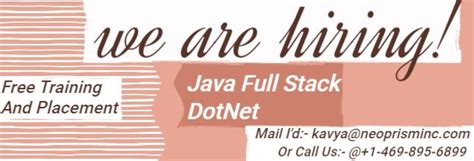 Jobopportunity Neoprismsolutions Neoprismsolutions Job Freetraining Opt Cpt