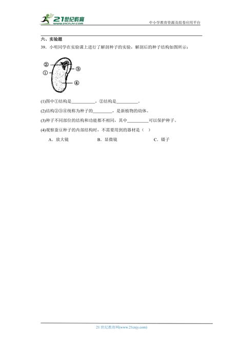 人教鄂教版四年级上册科学期末综合训练题（含答案解析） 21世纪教育网