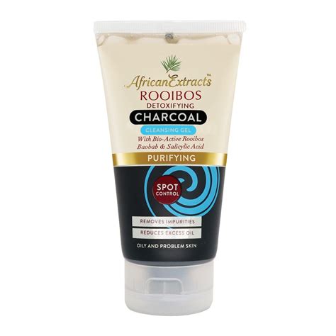 African Extracts Rooibos Purifying Detoxifying Charcoal Cleansing Gel