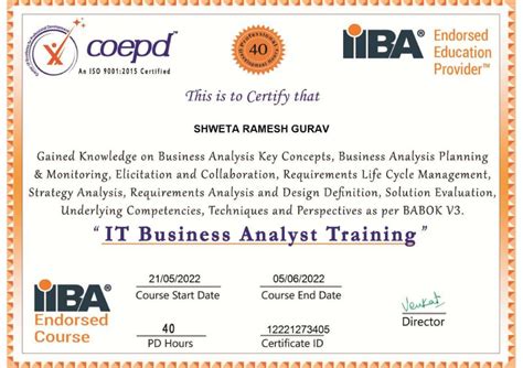 Shweta Ramesh Gurav On Linkedin Businessanalystcertified