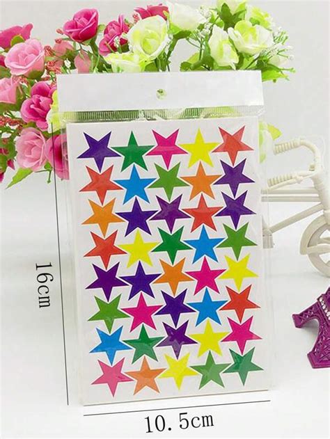 10pcs Mixed Color Star Shaped Assorted Sticker Simple Multi Purpose