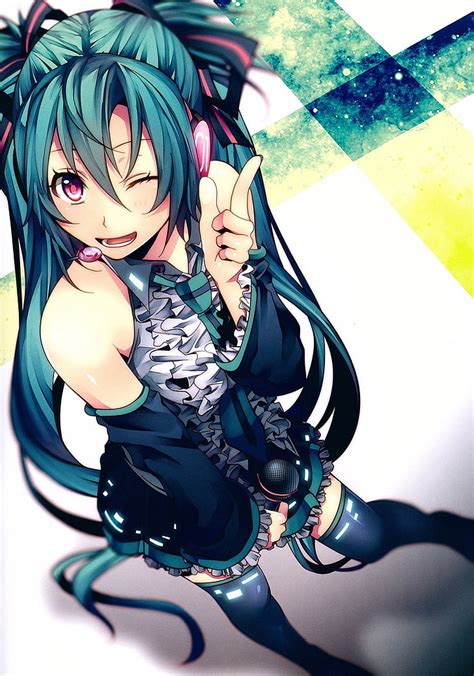 251169 動物 鳥 弓 Com 目 緑 髪 初音 ヘッドフォン こなちゃん ロング マイク ミク へそ