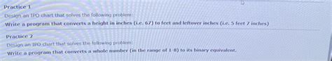 Solved Practice 1 Design An Tpo Chart That Solves The