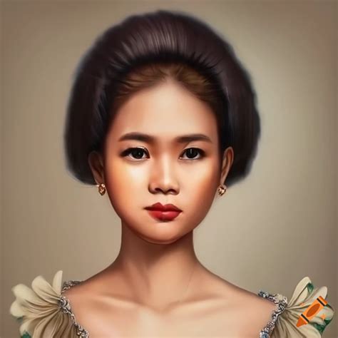 Portrait Of A Pretty Filipina In Traditional Filipiniana Attire On Craiyon