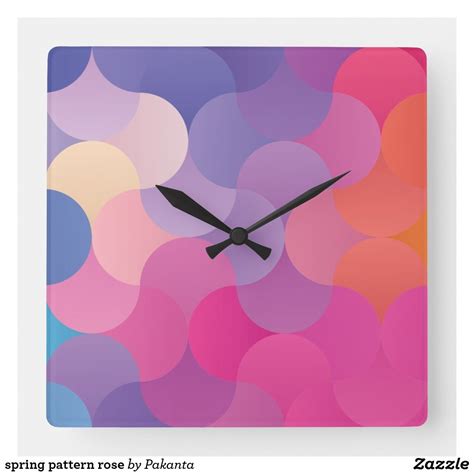 Spring Pattern Rose Square Wall Clock Wall Clock Clock Rose Wall Spring Pattern Rose Square Wall Clock Wall Clock Clock Rose Wall