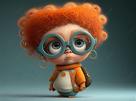 Curly Hair Girl Cute Cartoon Background Girl With Curly Hair Cute