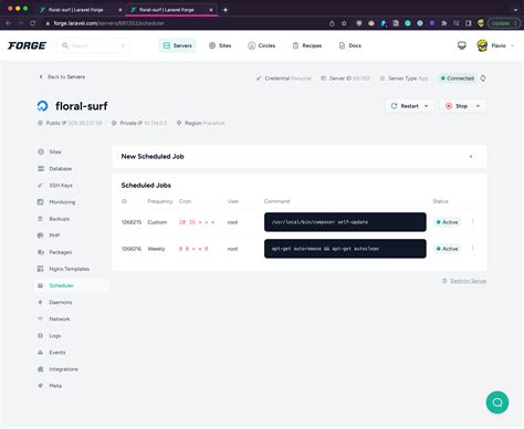 deploying a site to laravel forge