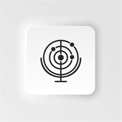 Radar Bioengineering Neumorphic Style Vector Icon Biotechnology For